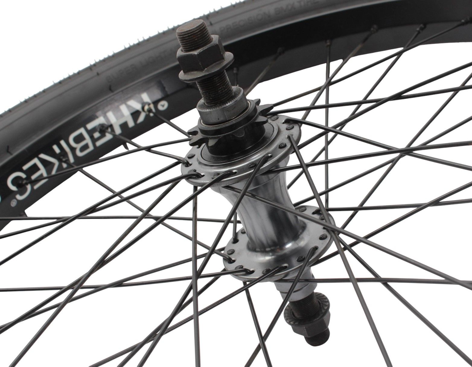 BMX wheelset including tires KHE MAC3 20 inch 14mm / 10mm F/R