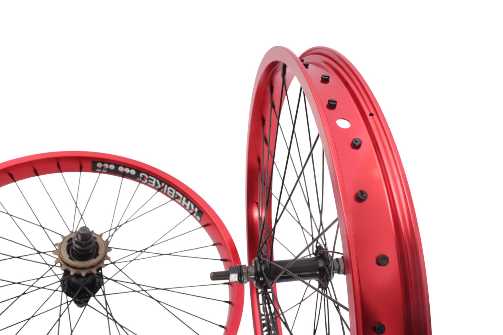 KHE Prism 20" – BMX Wheelset Red with 10mm / 14mm Axle